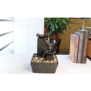 Warm Garden Relaxation Fountain Indoor Fountain Metal Like Fountains Fountain for Interior Decoration Tabletop Fountains