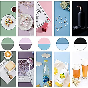 EOAJAFOU 5pcs 34x22in Morandi Background Paper Photography Backdrops Solid Color Photo Background for Food, Pastry, Jewelry, Cosmetics Backdrop Shoot