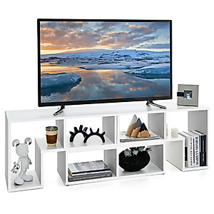 LOKO 3 Pieces Cube TV Stand, Modern Entertainment Center for up to 65 Inch TV, Minimalist TV Console Table, Free Combination Storage Bookcase Shelf for Living Room or Bedroom (White)
