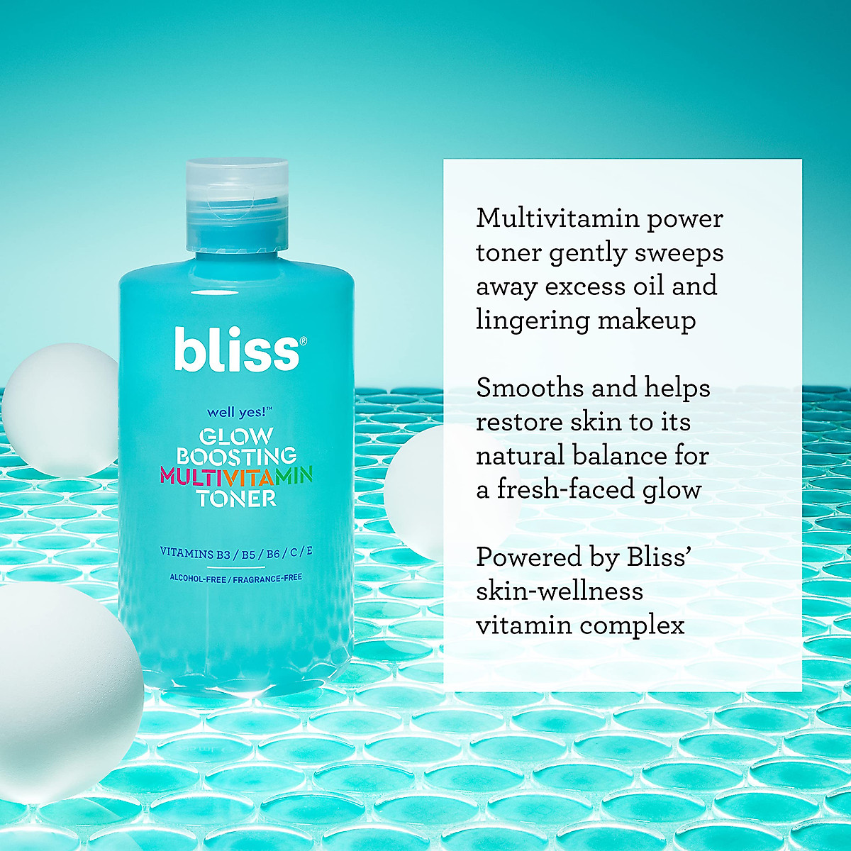 Bliss Well Yes Hydrating Toner with Vitamin B3, B5, B6, C & E - Brightens, Soothes, and Balances Skin - Alcohol-Free, Ideal for Sensitive & Oily Skin