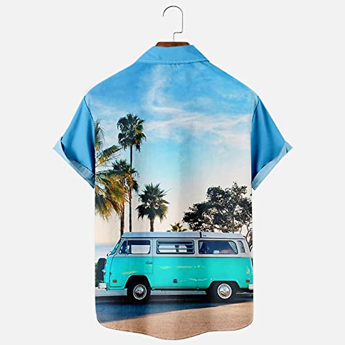 Lastesso Summer Shirt Men Mens Beach Shirt Mens Casual Shirts Summer Summer Clothes for Men Mens Clothing Light Blue XL