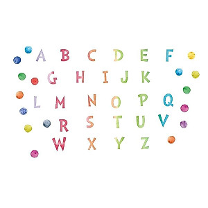 ABC Wall Decals Classroom DIY Removable Watercolor Dot Educational Alphabet Wall Stickers Kids Bedroom Nursery Playroom Art Mural Decor…