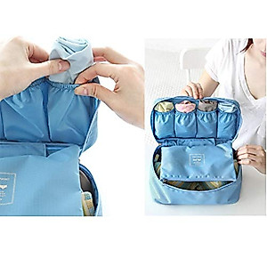 vanki 1 pc Portable Travel Drawer Dividers Closet Organizers Bra Underwear Storage Bag,Navy blue