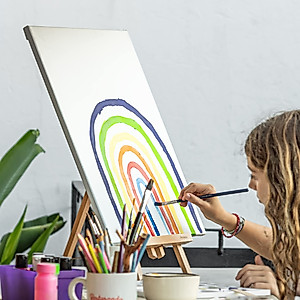 MAHITOI ™ 2-PC Cotton Stretched 18” x 24” Double Primed Gesso Wooden Frame to Smooth Surface & Reduce Absorbency, for Acrylic, Oil Paints, Acid-Free, Medium Weight Blank, White. 18 x 24 Canvas.