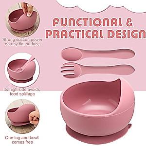 EBOOT 6 Set Baby Bowls with Suction Sets, Toddler Led Weaning Spoon and Fork Baby Utensils Suction Bowls Silicone Bowls for Baby Toddler First Stage Feeding Utensils