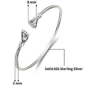 Better Jewelry Fist .925 Sterling Silver West Indian Bangles, 1 pair, Made in the Usa