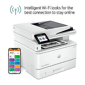 HP Laserjet Pro MFP 4101fdwe Wireless Black & White Printer, Print scan Copy fax, Auto 2-Sided Printing, 42 ppm, 512 MB, Smart Office Features and Fax, Bundle with JAWFOAL Printer Cable