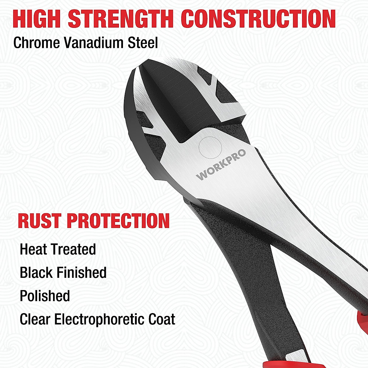 WORKPRO 8 Inch High Leverage Diagonal Pliers, Wire Cutters Heavy Duty in CRV Steel, Diagonal Cutters for Cutting Wires