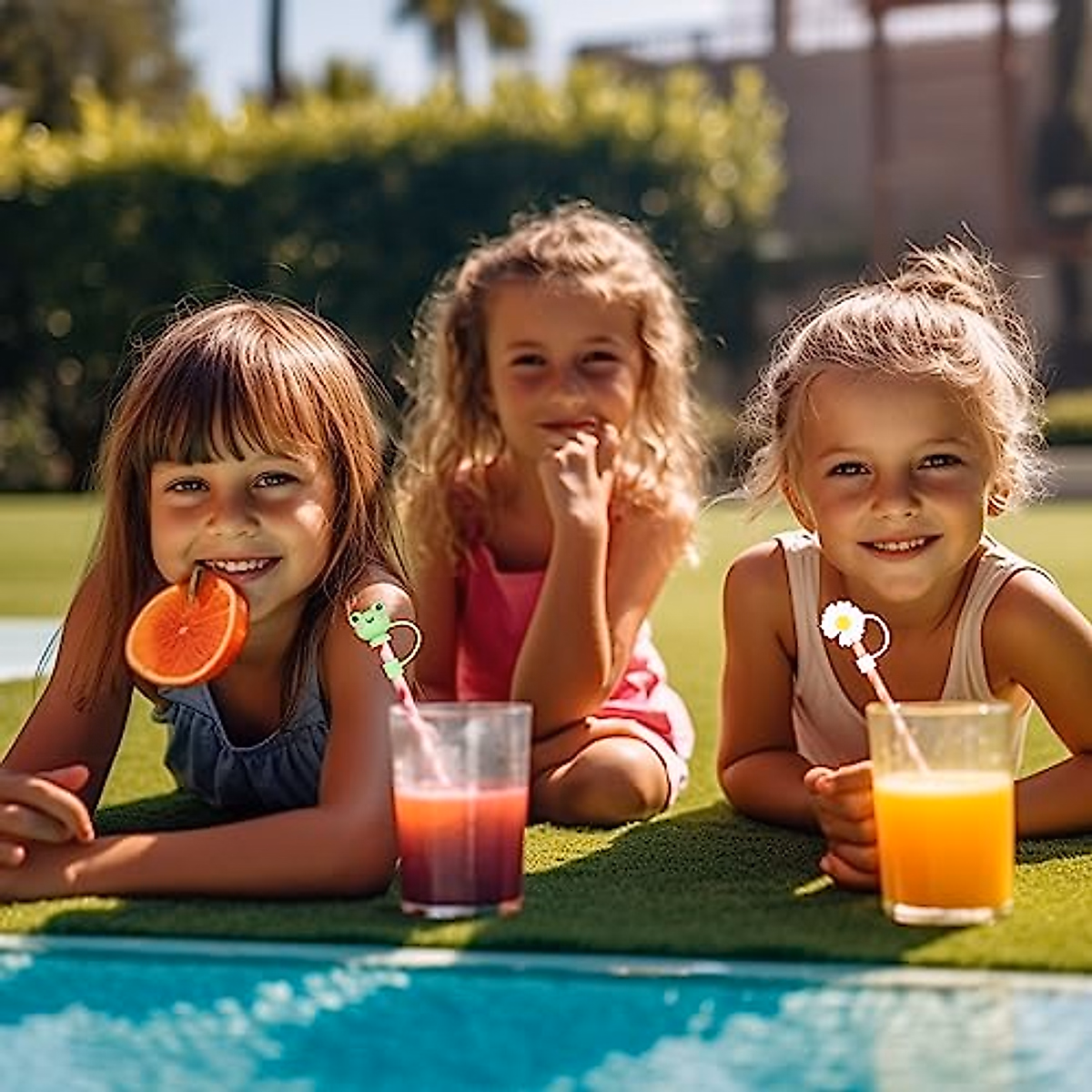 Funspread 10PCS Straw Caps Covers, 8mm Drinking Straw Covers For Reusable Straws, Straw Protector Cover, Silicone Straw Covers Cap, Straw Toppers for Tumblers (10pcs)