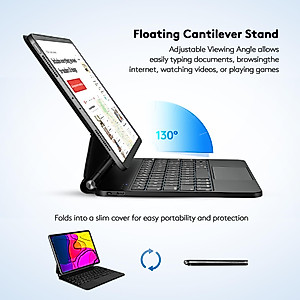 Magic-Style Keyboard Case for iPad Air 11 inch 2024 (M2), iPad Pro 11'' 2022 (4th/3rd/2nd/1st), iPad Air 5th & 4th Case with Keyboard, Wireless Bluetooth Magnetic Keyboard with Trackpad, Backlit