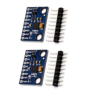 HiLetgo 2pcs AK8975 3-Axis Accelerometer Gyroscope Compass Sensor High Precison Compass Sensor Module IIC I2C SPI 3-5V