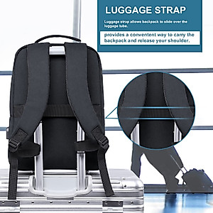 Laptop Backpack, Laptop Backpack 15.6 inch,Durable Business Travel Laptops Backpack with USB Charging Port, Water Resistant College School Computer Bag Gifts for Men & Women Fits Notebook, Black