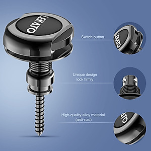 LEKATO Bass Guitar Strap Locks for for Electric Guitar & Bass Strap Locks Security Quick Release Strap Guitar Strap Locks Set Retainer System for Electric Acoustic Guitar, Bass, Ukulele Strap (Black)