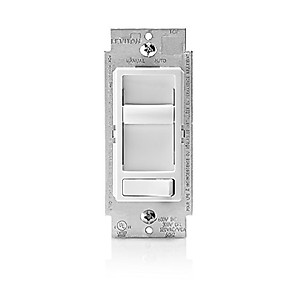Leviton 6674-P0W SureSlide Universal 150-Watt LED and CFL/600-Watt Incandescent Dimmer, White