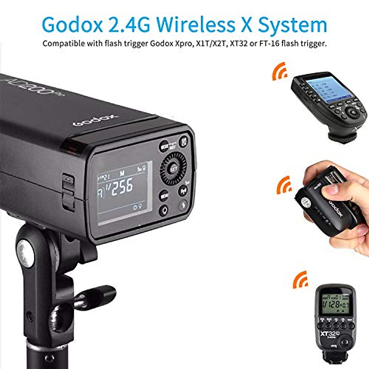 Godox AD200Pro Pocket Flash 2.4G TTL Speedlite Flash Strobe 1/8000s HSS Monolight with 2900mAh Lithium Battery 200WS and Bare Bulb Flash Head to Cover 500 Flashes and Recycle in 0.01-1.8 Sec