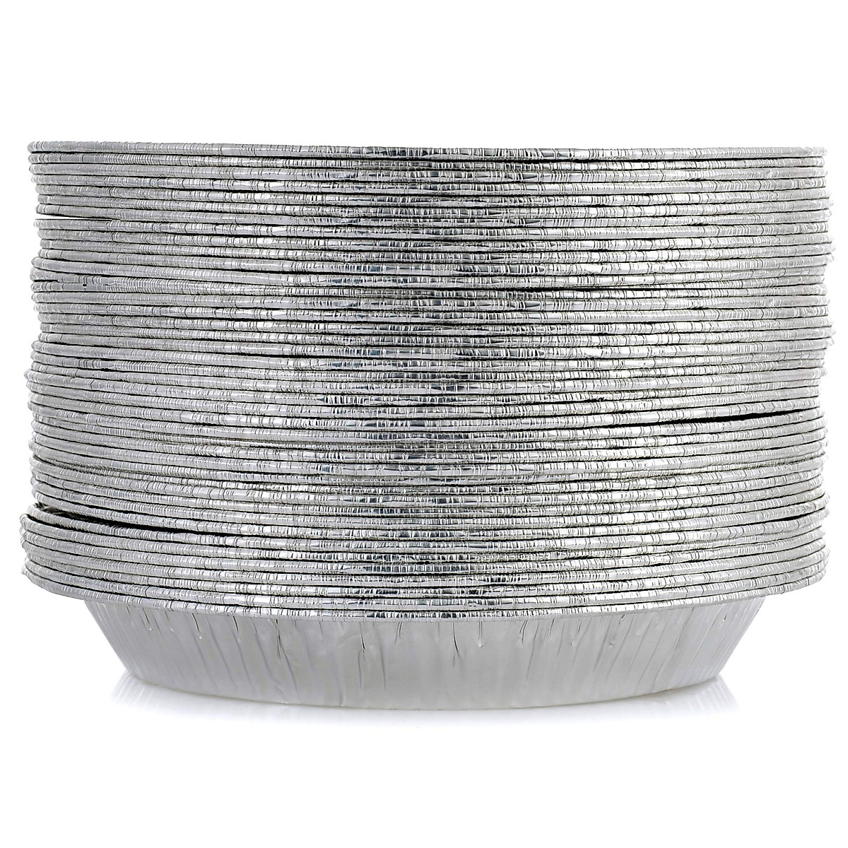 9" Pie Pans [50 Pack] - Heavy Duty Standard-Sized Disposable Aluminum Foil Pie Tins for Baking and Serving