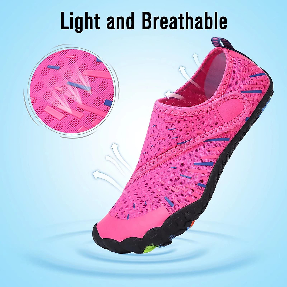 CIOR Boys & Girls Water Shoes Sports Aqua Athletic Sneakers Lightweight Sport Shoes(Toddler/Little Kid/Big Kid) U1ELJSX011-Pink-29
