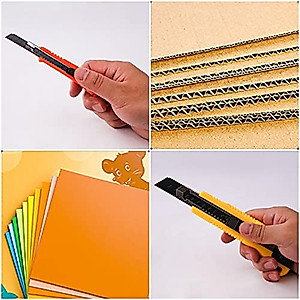 Zog Utility Knife with Ultra Sharp Black Blade, Retractable Box Cutter,Two Sizes and Colors - Craft Knife Set for Office, Home,4-Pack(Two Big and Two Small)