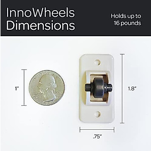 SMALL - 8 Pcs Mini Inno Wheels Adhesive Tape Organizing Caster Wheels for Household, Classroom, Office Organization, under the Bed Storage 2 Sets of 4 Holds up to 16 LBS
