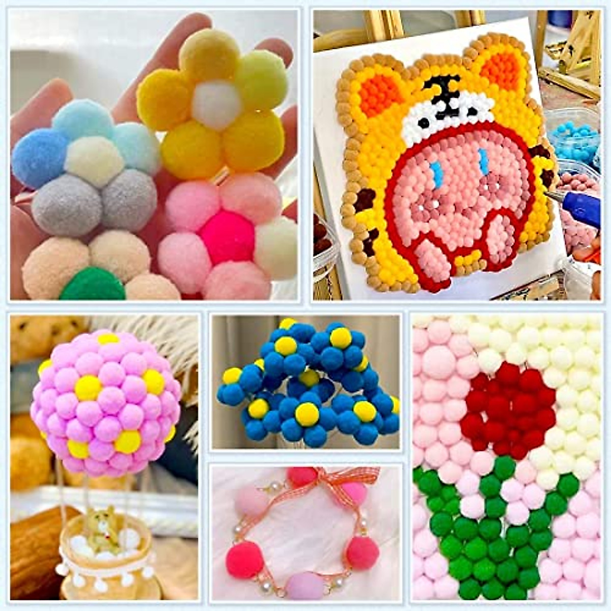 Praisebank Orange Pom poms,300pcs,1inch/2.5cm, Pom Poms for Arts and Crafts, Pom Pom Balls in jar,Pom Pomsfor Crafts.