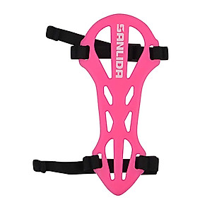 ZSHJGJR Archery Arm Guard Youth 2-Strap Arm Protector Rubber Children Arm Guard Forearm Safe Protective Gears for Shooting Hunting Practice (Pink)