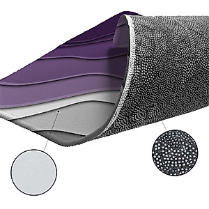 Geometric Purple Gray Ombre Kitchen Rugs and Mats 2 Pieces Set, Modern Abstract Art Non Slip Floor Mat for Sink Laundry, Cushioned Anti-Fatigue Comfort Mat for Kitchen (16"x24"+16"x47")