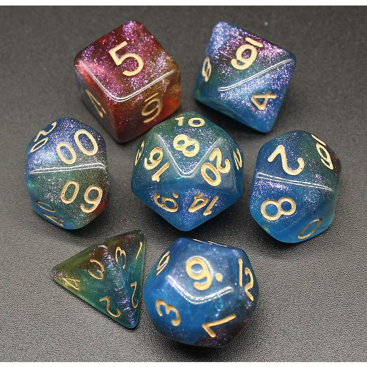 DND Dice Polyhedral 7-Die Dice Set for D&D Dungeons & Dragons Role Playing Gaming Ocean dice