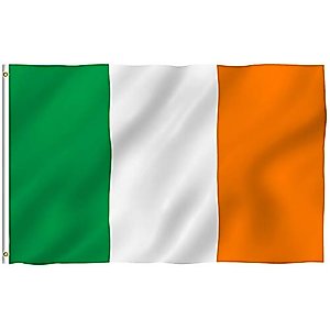 Anley Fly Breeze 3x5 Foot Ireland Flag - Vivid Color and Fade Proof - Canvas Header and Double Stitched - Irish National Flags Polyester with Brass Grommets 3 X 5 Ft