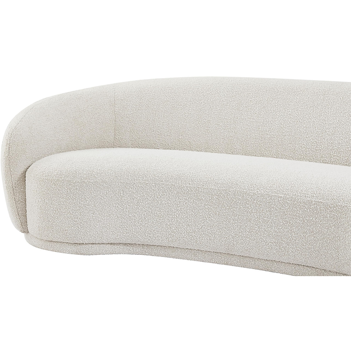 Meridian Furniture 693Cream-S Hyde Collection Modern | Contemporary Boucle Fabric Upholstered Sofa, Cream, 89.5" W x 38" D x 27.5" H