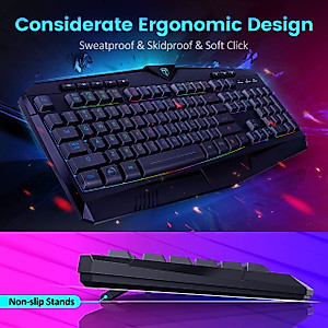 Dacoity TKL Mechanical Gaming Keyboard, RGB LED Rainbow Backlit 60% Keyboard with Blue Switches, 27 LED Lighting Modes, 100% Anti-Ghosting, 87 Keys Wired Tenkeyless Keyboard for Windows PC MAC Games