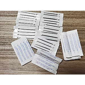 JIESIBAO 50PCS Mixed Body Piercing Needles, 12G 14G 16G 18G 20G Stainless Steel Sterile Disposable Ear Nose Navel Nipple Lip Piercing Needles
