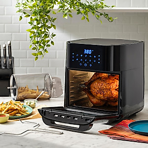 Zavor Crust 12 Qt Air Fryer Oven - Rotisserie, Dehydrator, Toaster, Roaster, Grill & Convection Oven Combo with 10 Cooking Presets, Large Capacity and Removable Door for Easy Cleaning