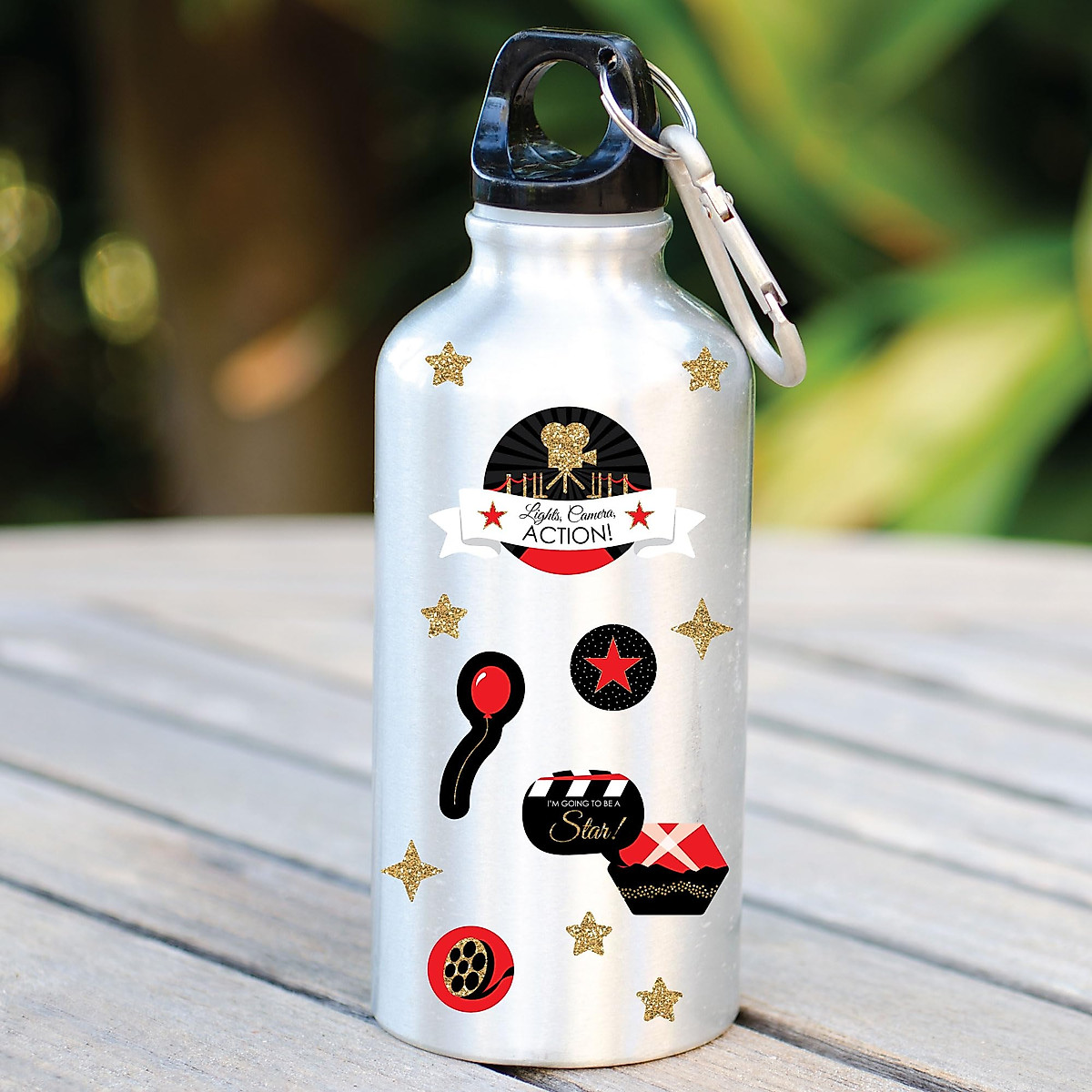 Big Dot of Happiness Red Carpet Hollywood - Movie Night Birthday Party Favor Kids Stickers - 16 Sheets - 256 Stickers