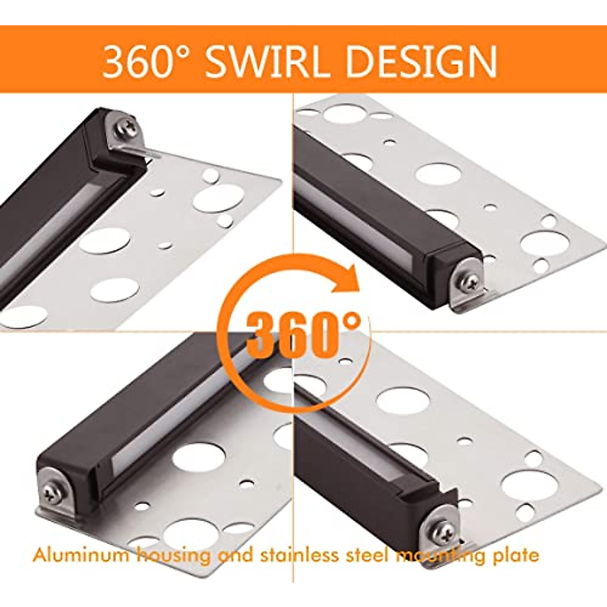 CLOUDY BAY [6 Pack] 7 Inch 12V-15 VAC/DC Low Voltage Hardscape Lighting Paver Light,Retaining Wall Lights Outdoor,IP65 Waterproof, 5W 2700K Soft White,Frost Lens Deck Step Light