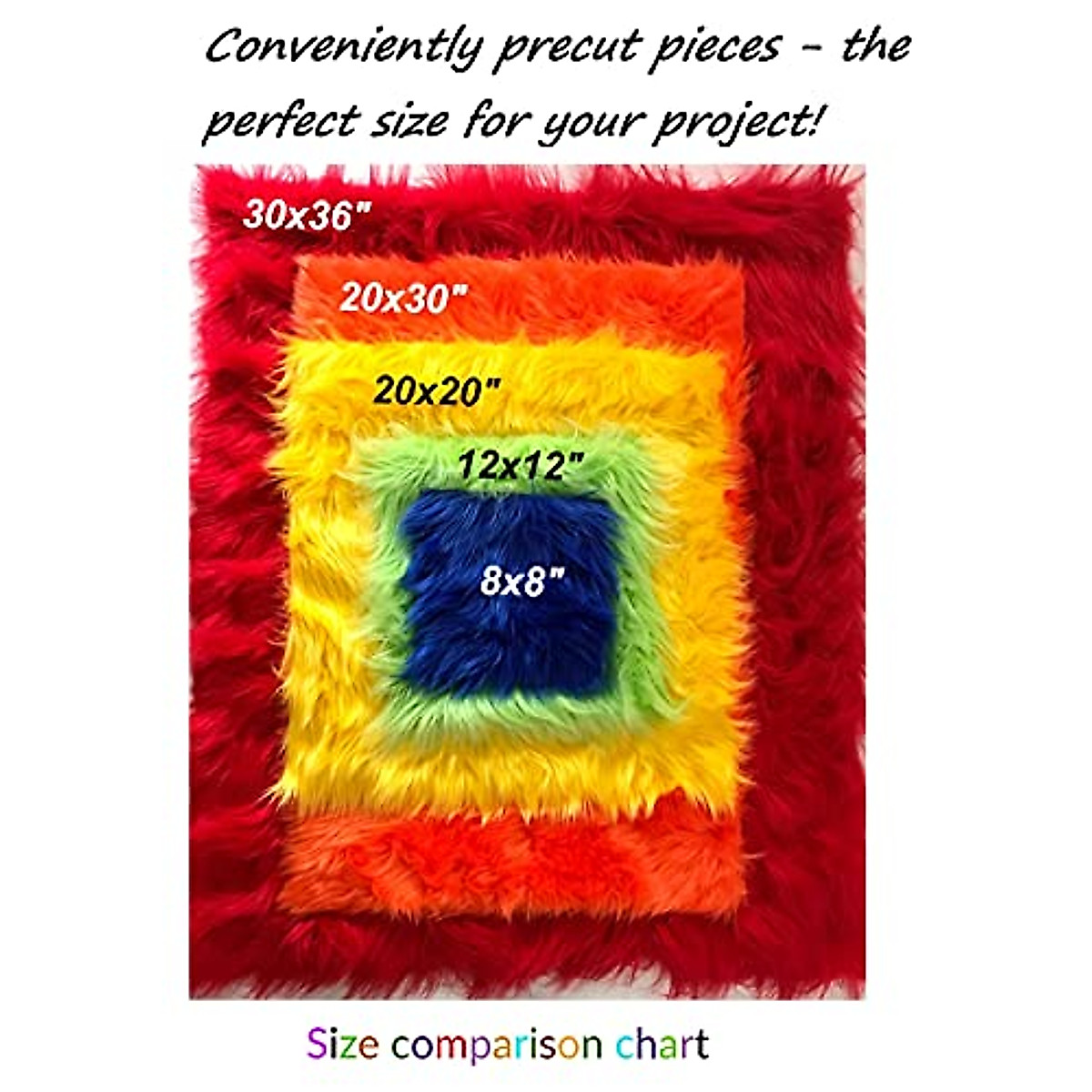 Bianna Creations | Faux Fur Fabric Pieces | US Based Seller | Shaggy Squares | Craft, Sewing, Costumes (Violet, 8x8 inches)