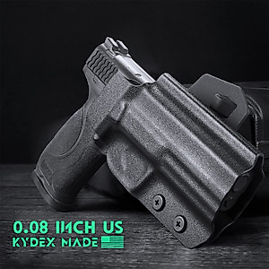 WARRIORLAND M&P M2.0 Holster OWB Kydex Made Fit: S&W M&P M2.0 9mm / .40 3.6" / 4" / 4.25" Pistol, Outside Waistband 1.75 Inch Paddle Holster, Posi-Click' Audible Retention Lock, Optic Ready, Right