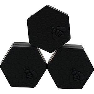 KUVIS 26ml Hexagon Silicone Container Non-stick Honeybee Jars with 7.87" Round Mat and Carving Tool (F)