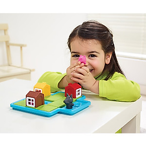 SmartGames Three Little Piggies - Deluxe Cognitive Skill-Building Puzzle Game featuring 48 Playful Challenges for Ages 3+