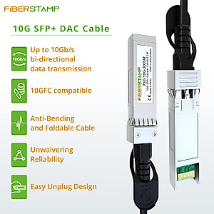 New 10G SFP+ DAC Twinax Cable, Passive, Compatible with Most Fiber Switch, Black Color 10GbE (0.5 Meters(1.6ft))
