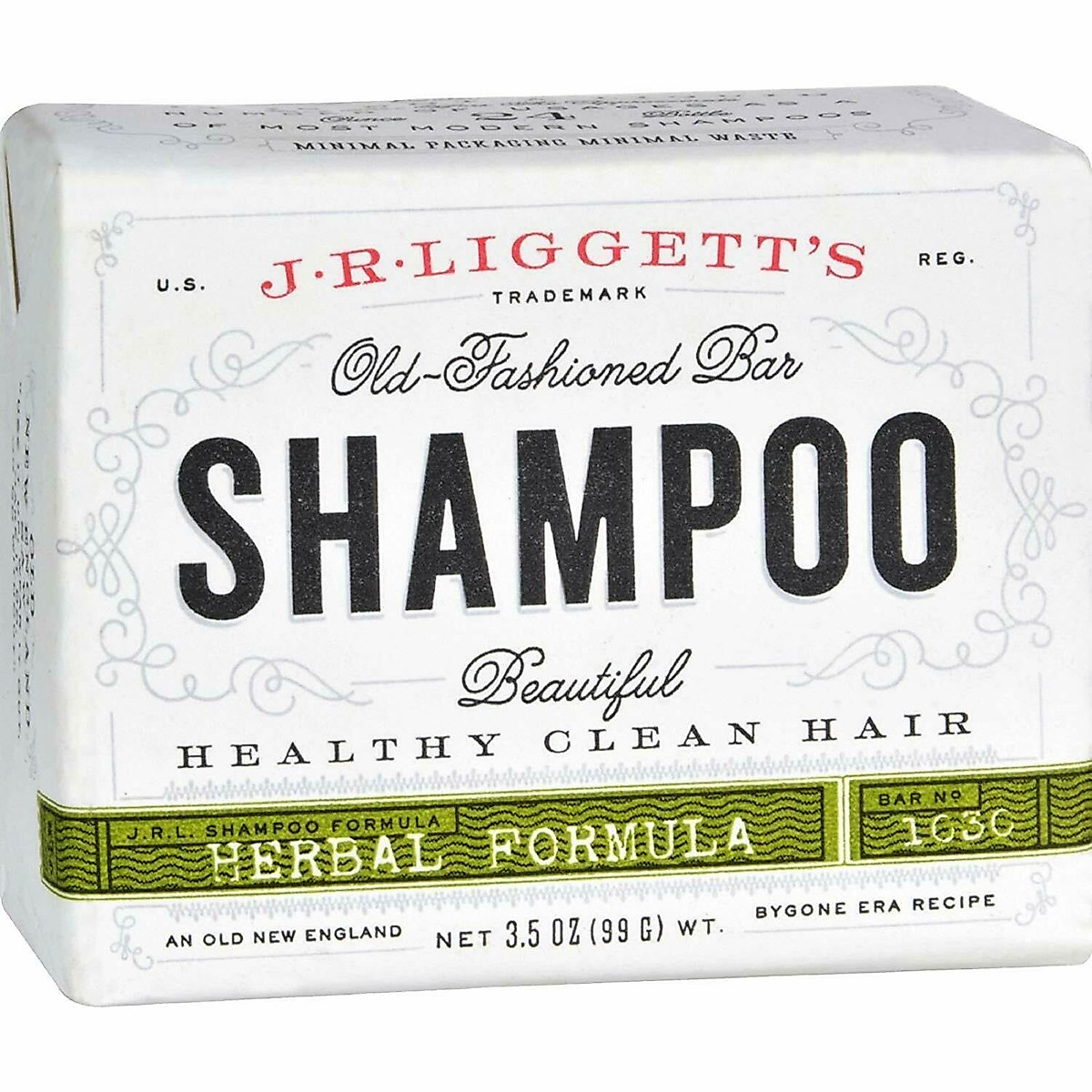 J·R·LIGGETT'S All-Natural Shampoo Bar, Herbal Formula - Supports Strong and Healthy Hair - Nourish Follicles with Antioxidants and Vitamins - Detergent and Sulfate-Free, Set of 3, 3.5 Ounce Bar