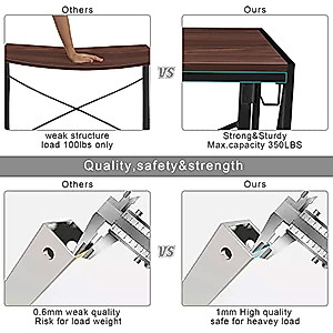 40 Inch Work Desk,Portable Folding Computer Desk,Home Office Desk,Study Writing Table,Gaming Desk Office Desk,Waterproof desk top, Easy Assemble Sturdy Home Office Table with Headphone Hook-BrownBrown