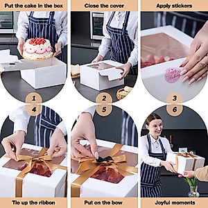 HAUS SPIRIT 20pcs 10x10x5 Cake Boxes USA Made | Cajas Para Pastel | 450GSM Military Grade Most Certified 10inch Cake Boxes