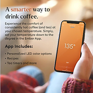 Ember Temperature Control Smart Mug 2, 14 oz, Black, 80 min. Battery Life - App Controlled Heated Coffee Mug - Improved Design