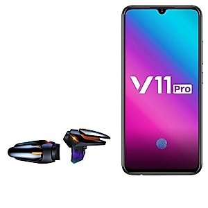 BoxWave Gaming Gear Compatible With vivo V11 Pro - Touchscreen QuickTrigger Auto, Trigger Buttons Autofire Gaming Mobile FPS - Jet Black