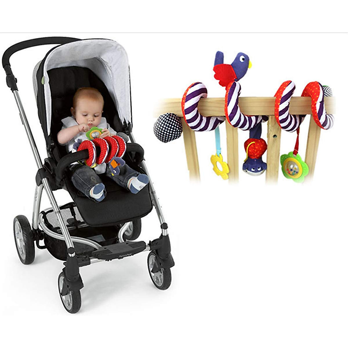 CdyBox Stroller Car Seat Toy for Baby/Cot Spiral Hanging Toy Entertainment BB Travel Activity