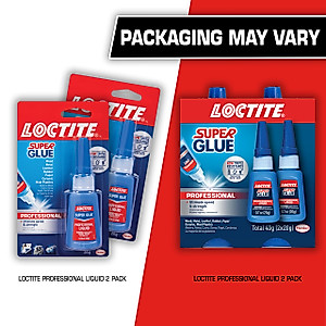 Loctite Super Glue Liquid Professional, Clear Superglue for Plastic, Wood, Metal, Crafts, & Repair, Cyanoacrylate Adhesive Instant Glue, Quick Dry - 0.7 fl oz Bottle, Pack of 2