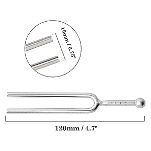uxcell Metal Tuning Fork - 523 Hz Guitar Tuning Fork for Stress Relaxation, C Tone Musical Instruments Fork for Violin Piano Tuner Sound Device, Silver