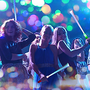 Skylety 6 Pcs Light up Wands Fiber Optic Glow Wands Bulk Flashing LED Flashing Sticks Flashing Wands for Birthday Concerts Favors Wedding Club Carnival Party(Pink, Green, Blue, White)