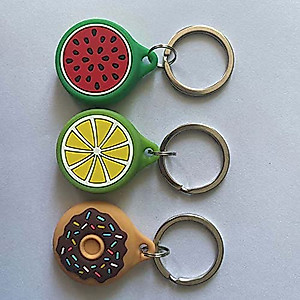 Rertnocnf Portable Case for Air Tag, Kawaii Cute Fresh Lemon Silicone Anti-Scratch Protective Cover Compatible with Airtags Finder Location Tracker Keychain for Kids Pets Keys (Lemonr)