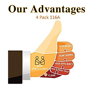 EASYPRINT (BCMY) Compatible 116 Toner Cartridge Replacement for HP 116A Used for Color Laser MFP 179Fnw, 178nw, 179fwg; 150a 150nw 150 Series Printer, (Total 4-Pack, W2060A W2061A W2062A W2063A)